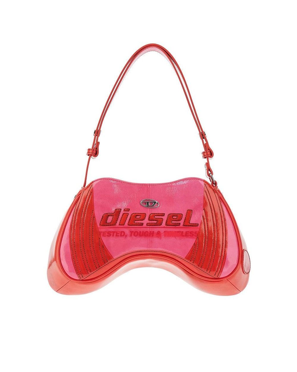 DIESEL 'Play' Shoulder Bag With Biker Details in Red | Lyst