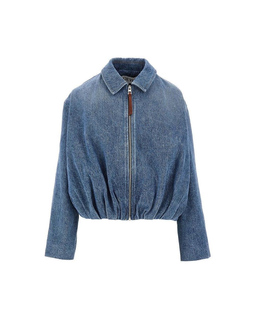 Loewe Draped Denim Jacket in Blue | Lyst
