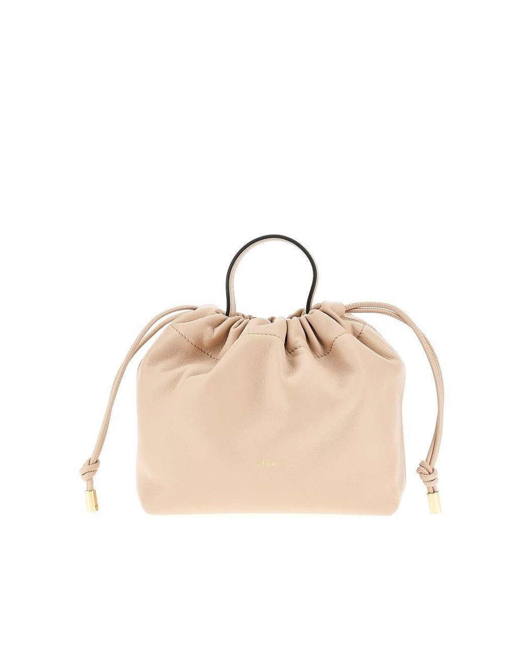 Chloé 'Mini Chloé Icons' Leather Bag With Chain in Natural | Lyst UK