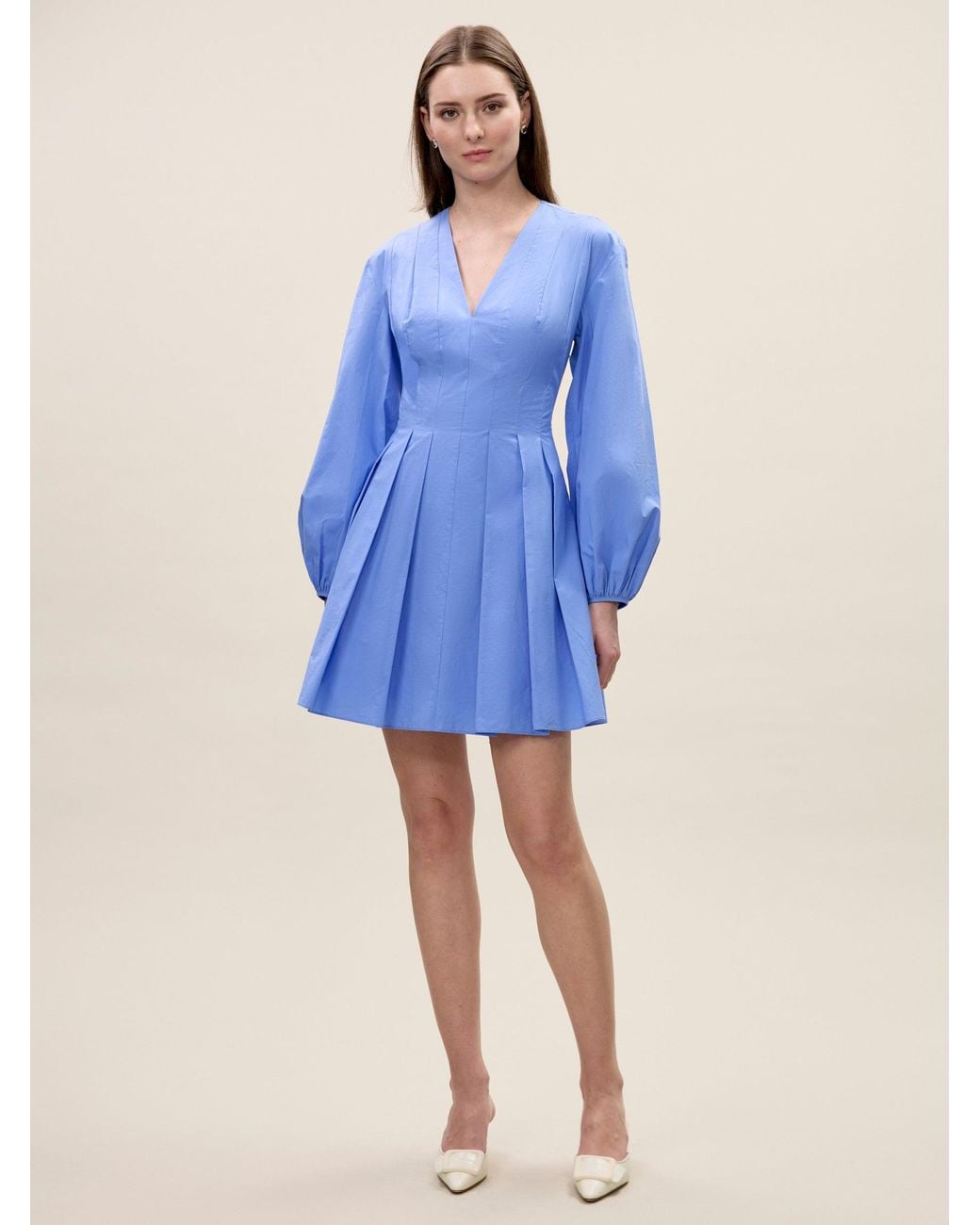 Rebecca Taylor Yara Poplin Dress in Blue | Lyst