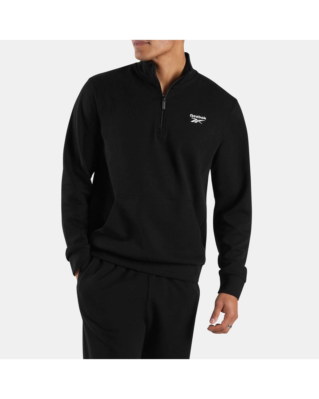 Reebok Logo Placement Quarter Zip in Black | Lyst UK