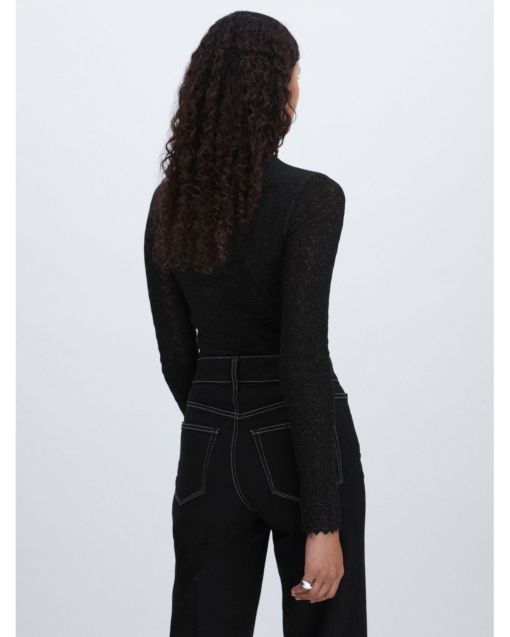 PAIGE Stephanie Top Top Knit in Black | Lyst