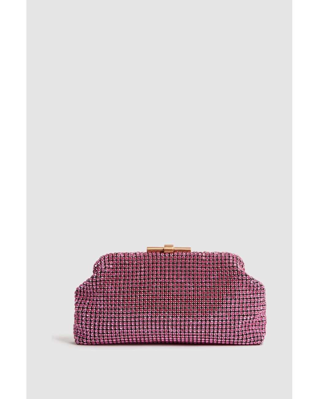 Reiss Adaline - Rose Embellished Clutch Bag, One in Purple | Lyst
