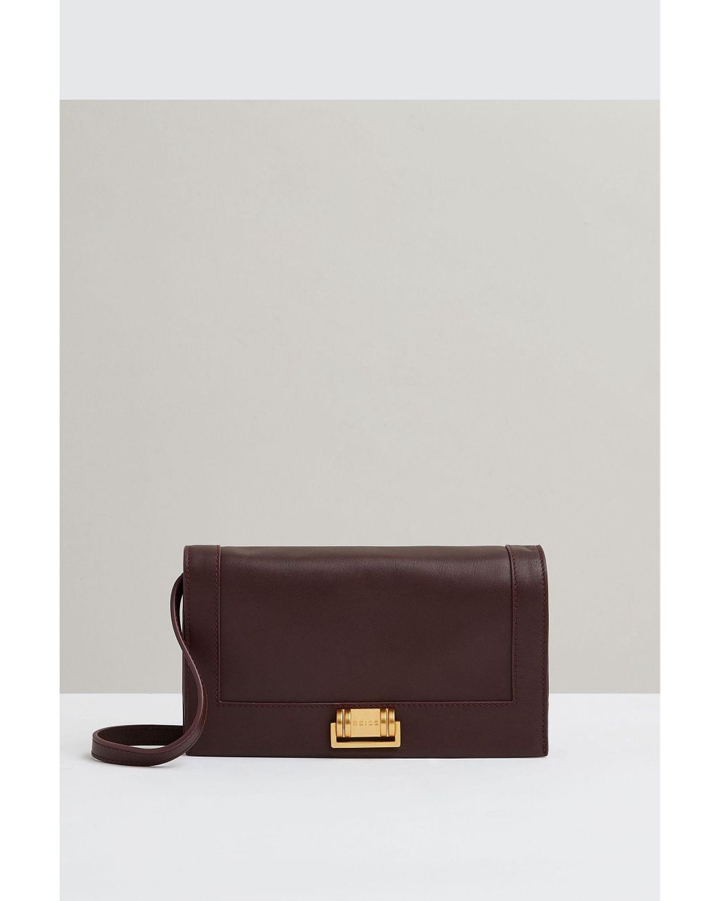 Reiss Sariah - Oxblood Leather Suede Shoulder Bag, One in Brown | Lyst