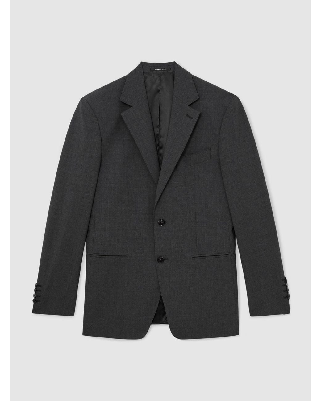 Reiss Promise - Grey Wool-blend Single-breasted Suit Classic-fit Blazer ...
