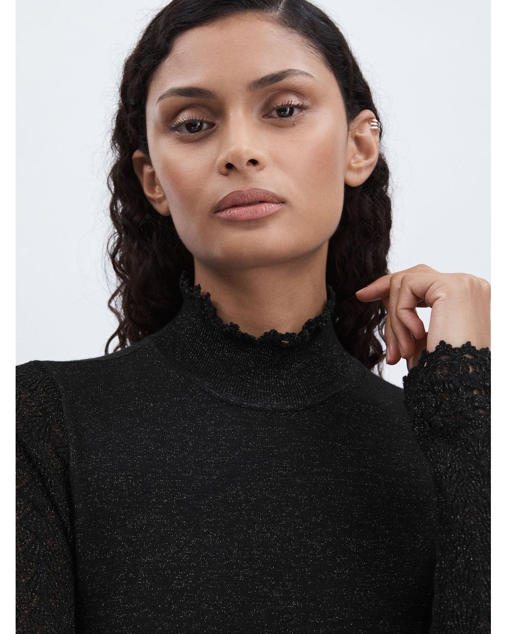 PAIGE Stephanie Top Top Knit in Black | Lyst