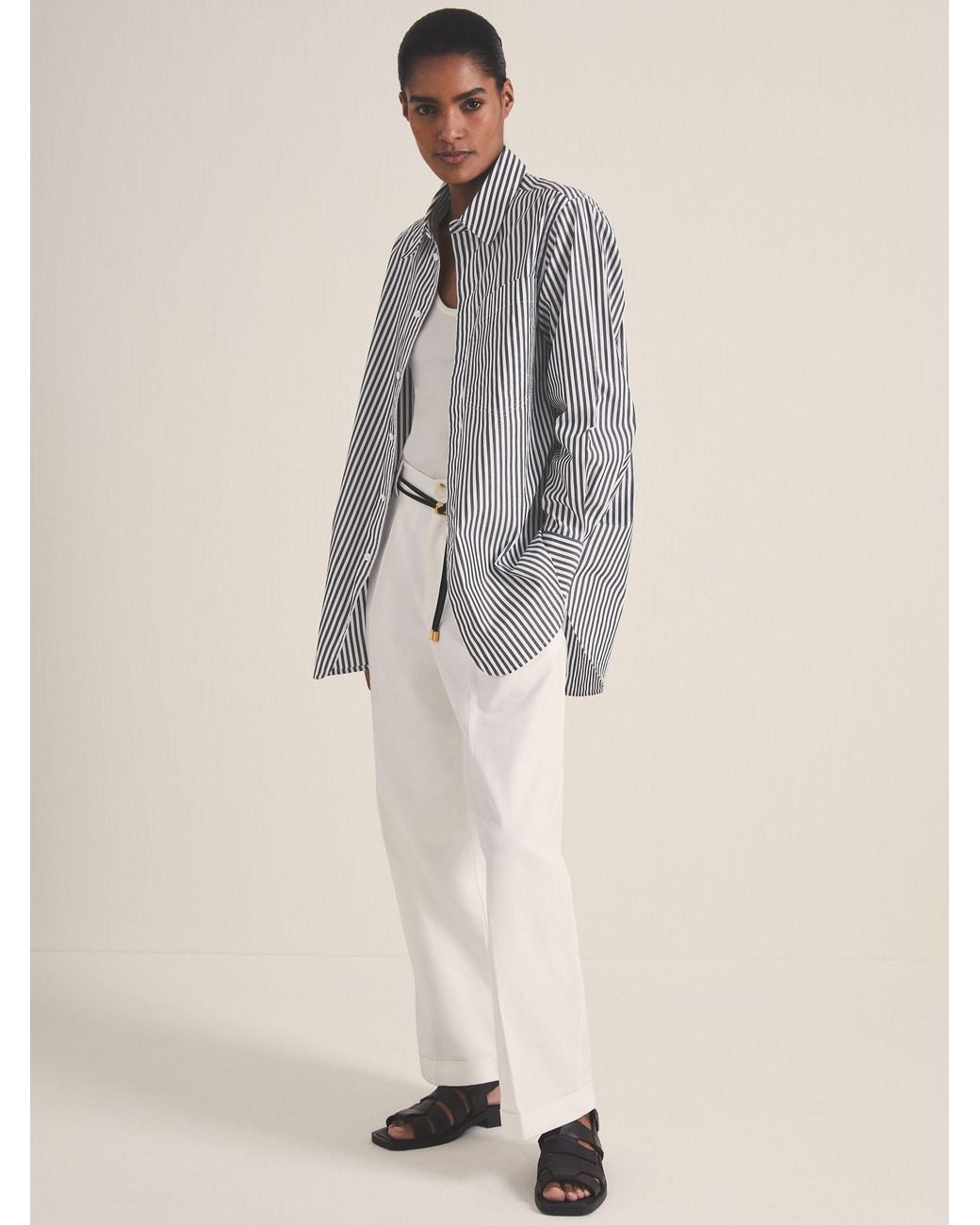 Reiss Reiss White & Navy in Natural | Lyst