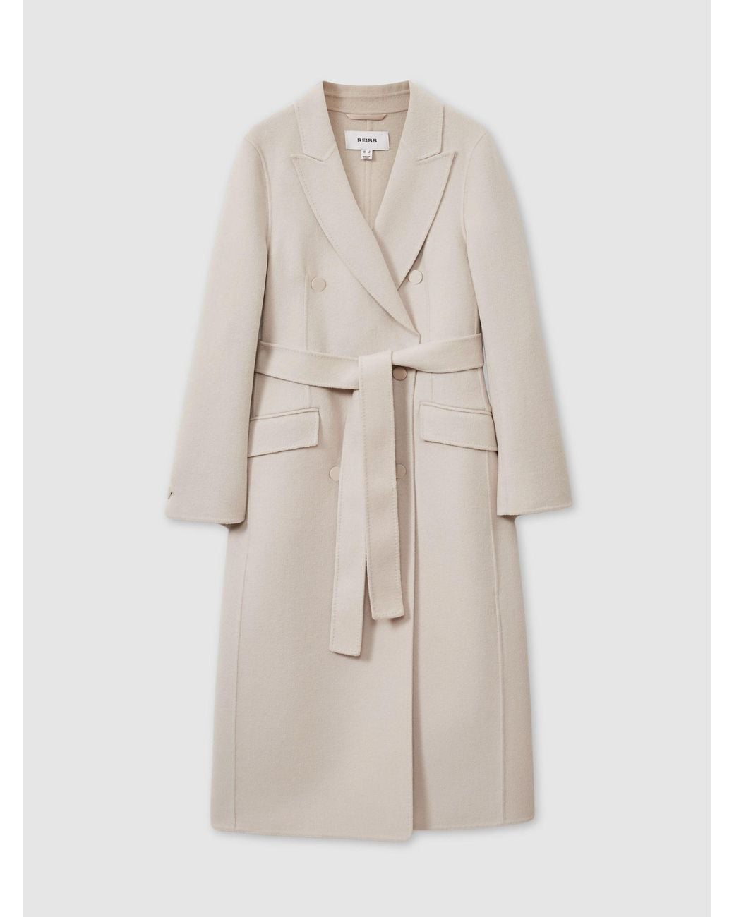 Reiss Maeve - Neutral Petite Wool Blend Double Breasted Blindseam ...