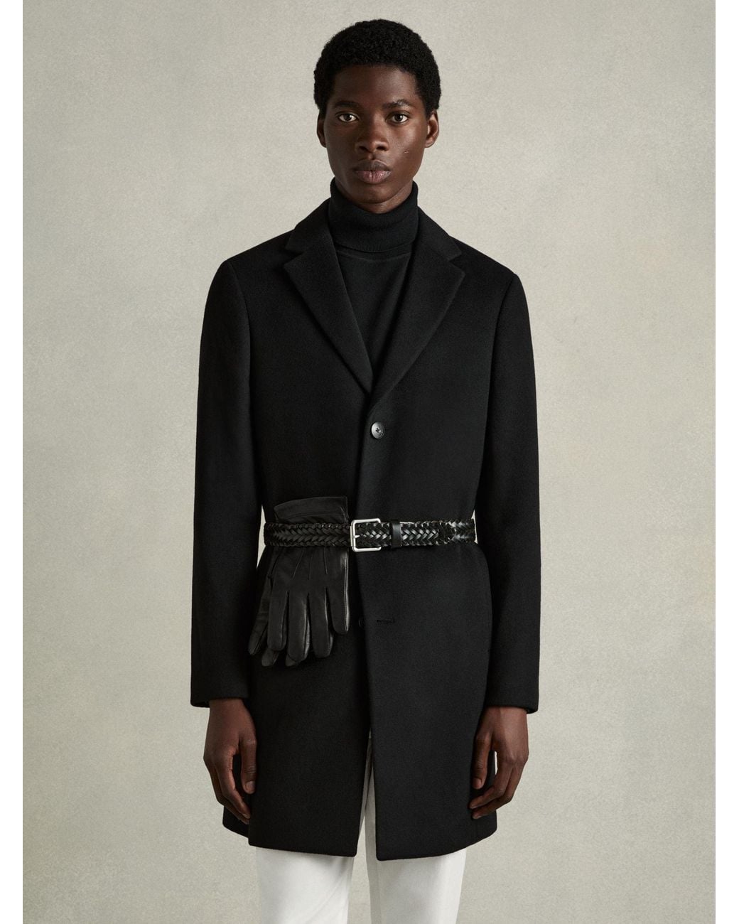 Reiss Monty - Black Nappa Leather Gloves, S for Men | Lyst