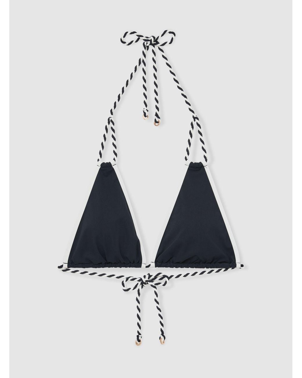 Reiss Triangle Twist-Strap Bikini Top in Black | Lyst