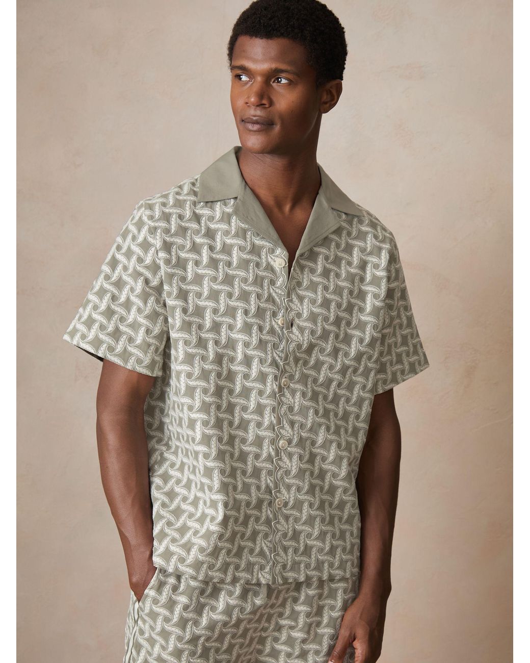 Reiss Palco Ché Motif-Embroidered Shirt in Gray for Men | Lyst