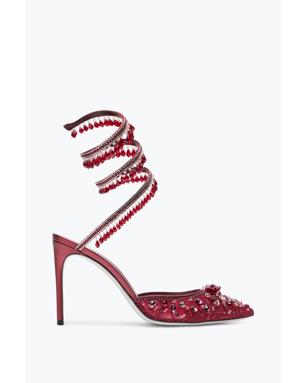 Rene Caovilla Chandelier Crystal Ruby Pump 100 in Red | Lyst