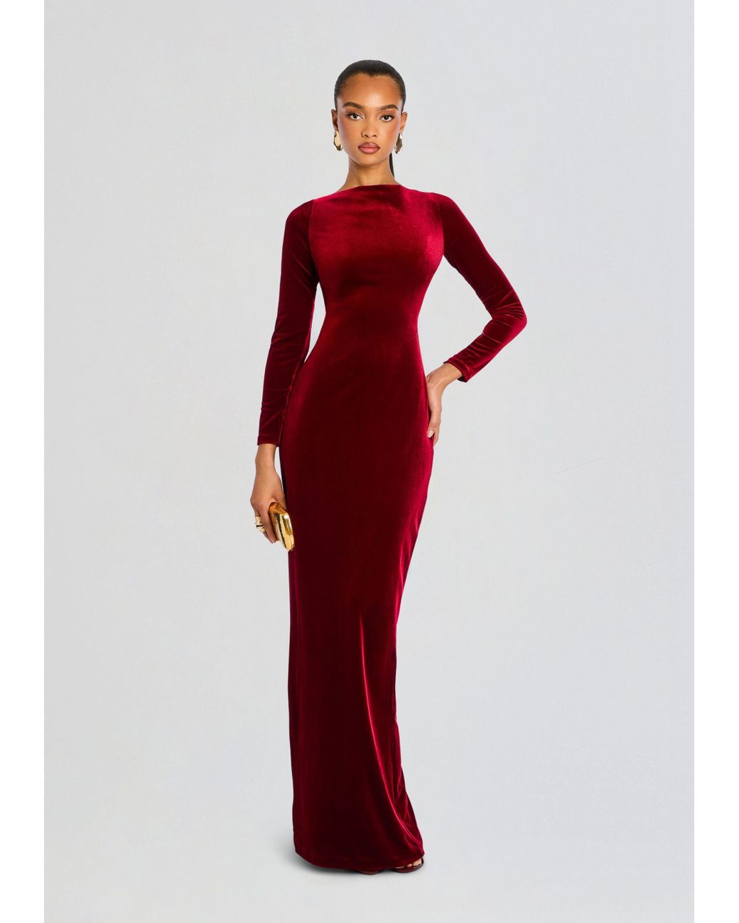 retroféte Alizee Velvet Dress in Red | Lyst