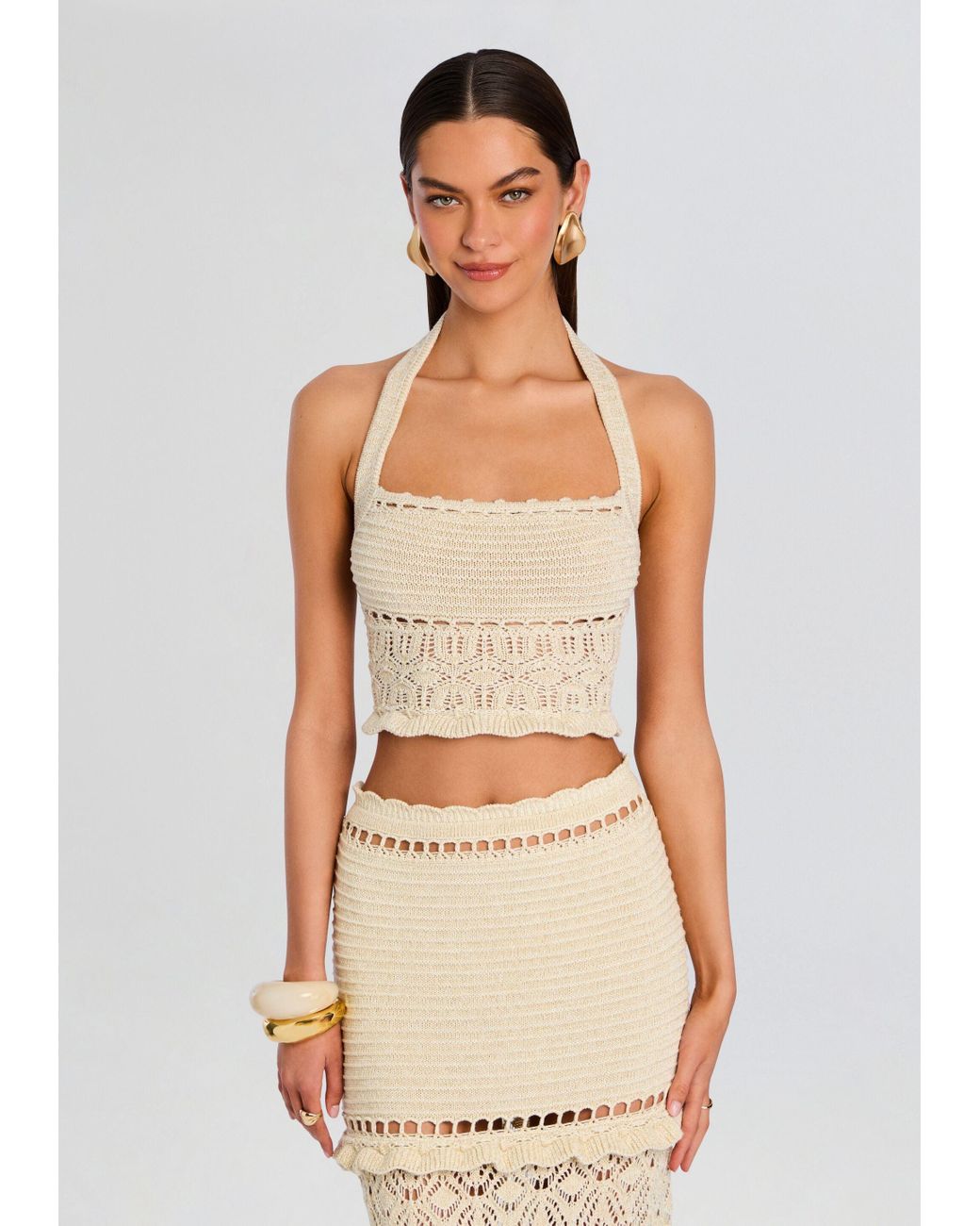 retroféte Soliana Crochet Top in Natural | Lyst