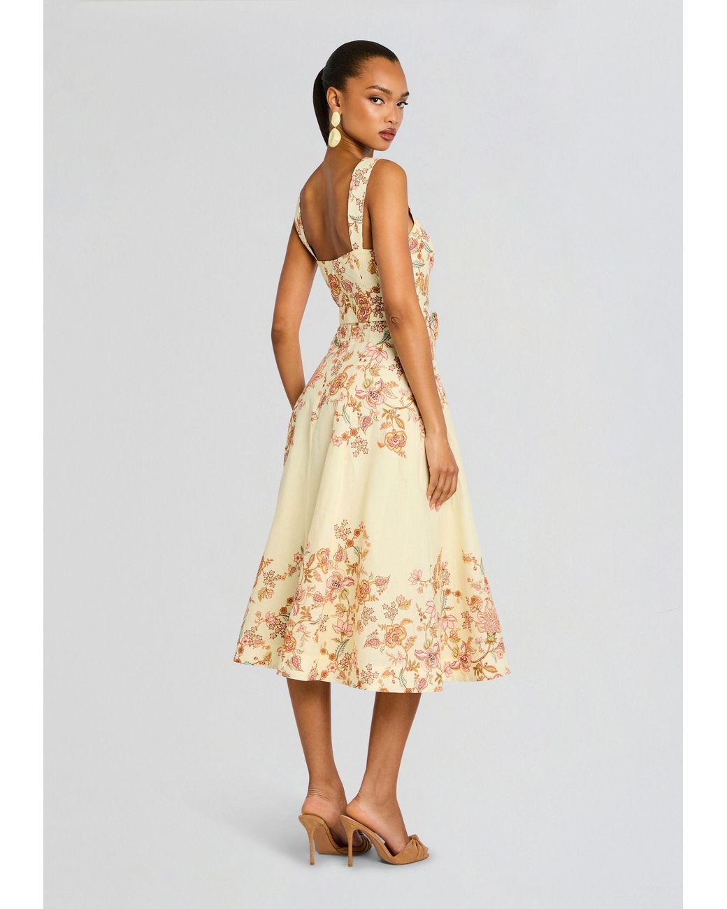Hemant & Nandita Riah Midi Dress in Natural | Lyst