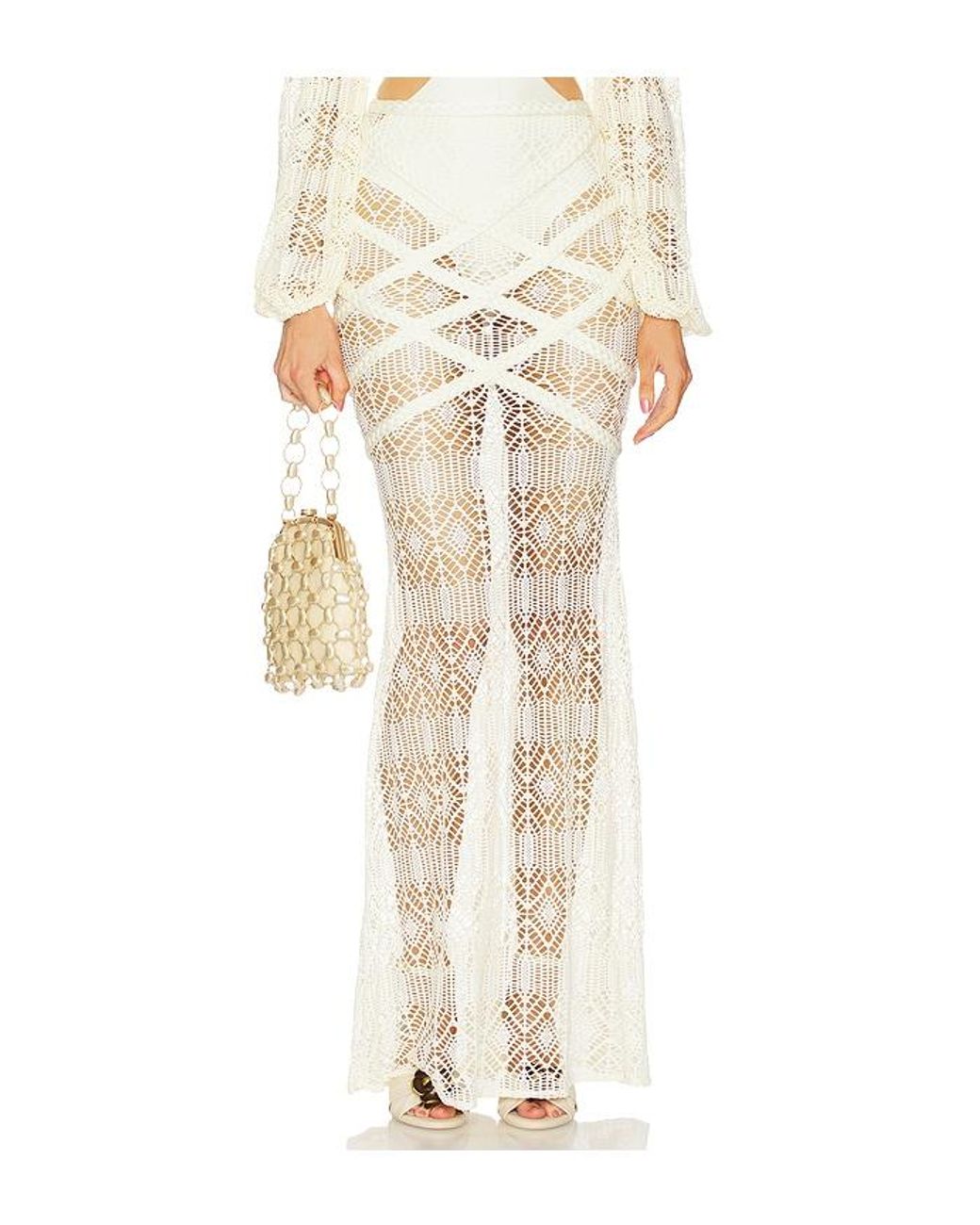 PATBO X Camila Coelho Pine Beach Skirt in Natural | Lyst