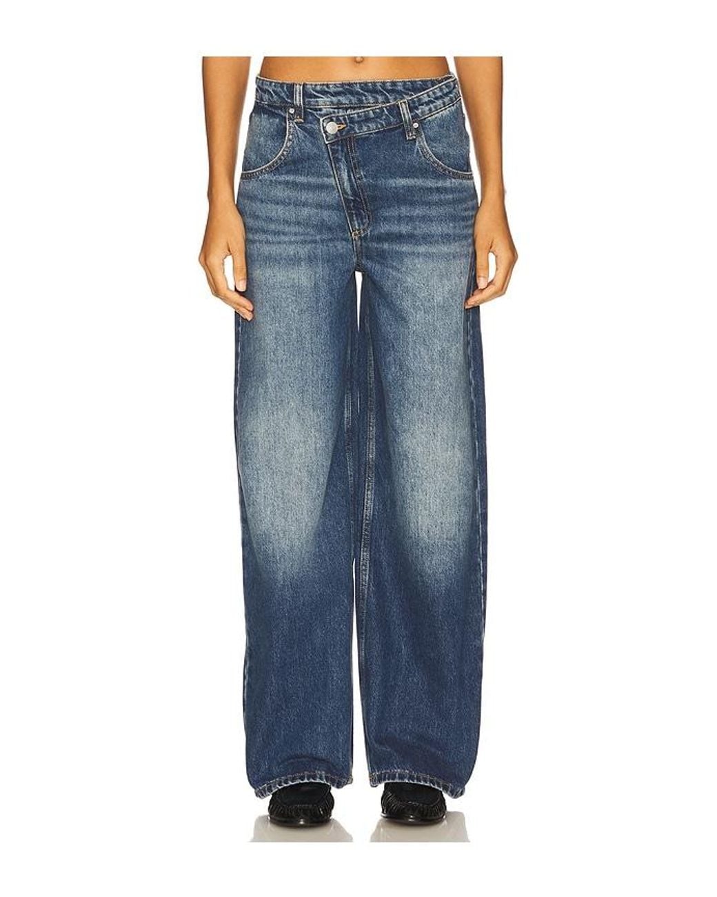 seventy + mochi Cross Over Lia Wide Leg Jeans in Blue | Lyst