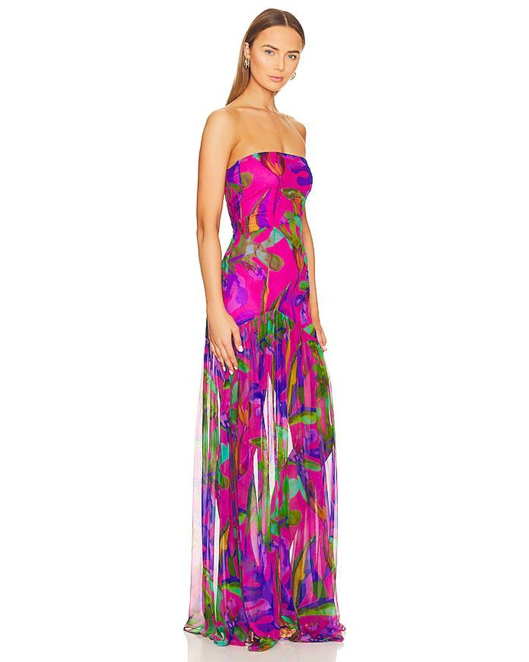 retroféte Nicole Silk Dress in Pink | Lyst