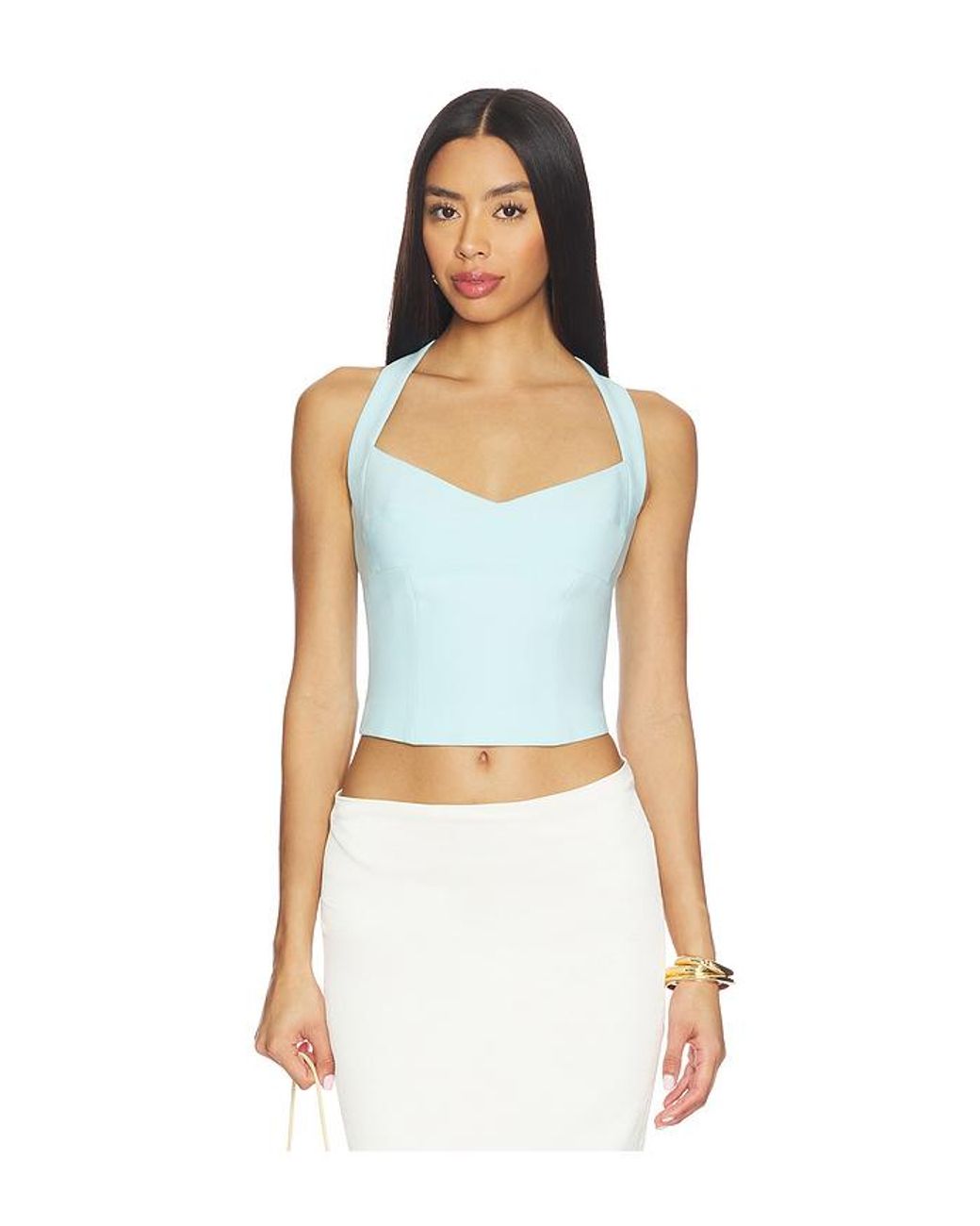 Bardot Deserae Halter Neck Top in Blue | Lyst UK