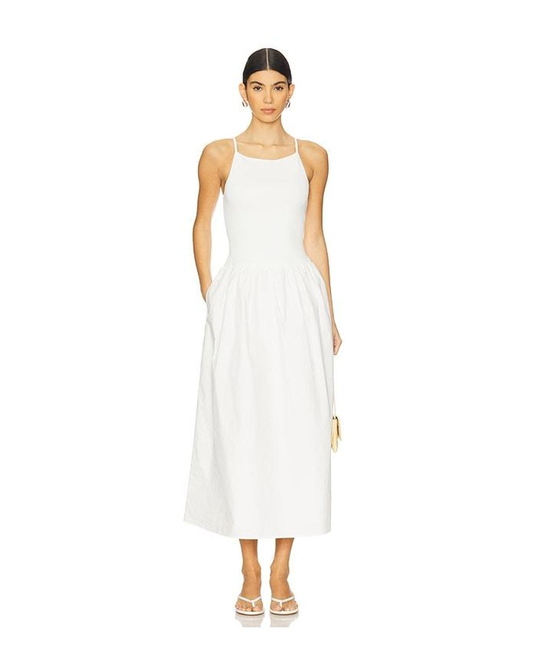 Shona Joy Aliah High Neck Midi Dress in White | Lyst