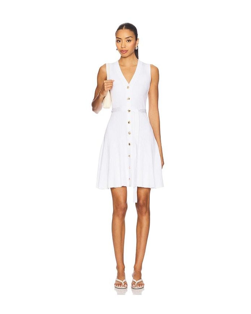 Karina Grimaldi Chloe Knit Mini Dress in White | Lyst