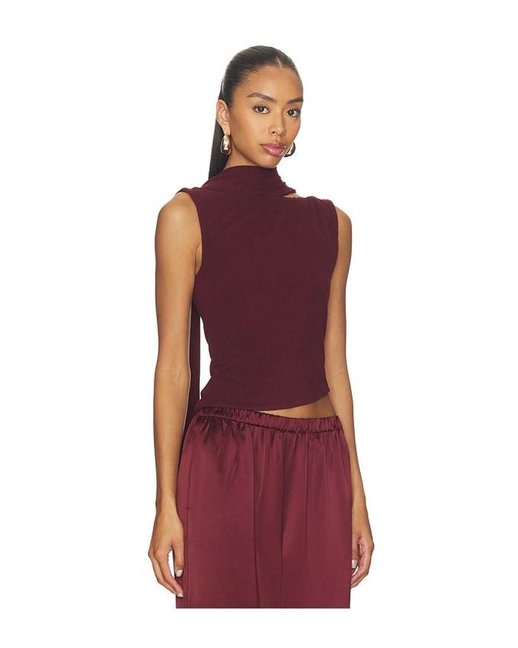 Madison The Label Netta Scarf Top in Red | Lyst UK