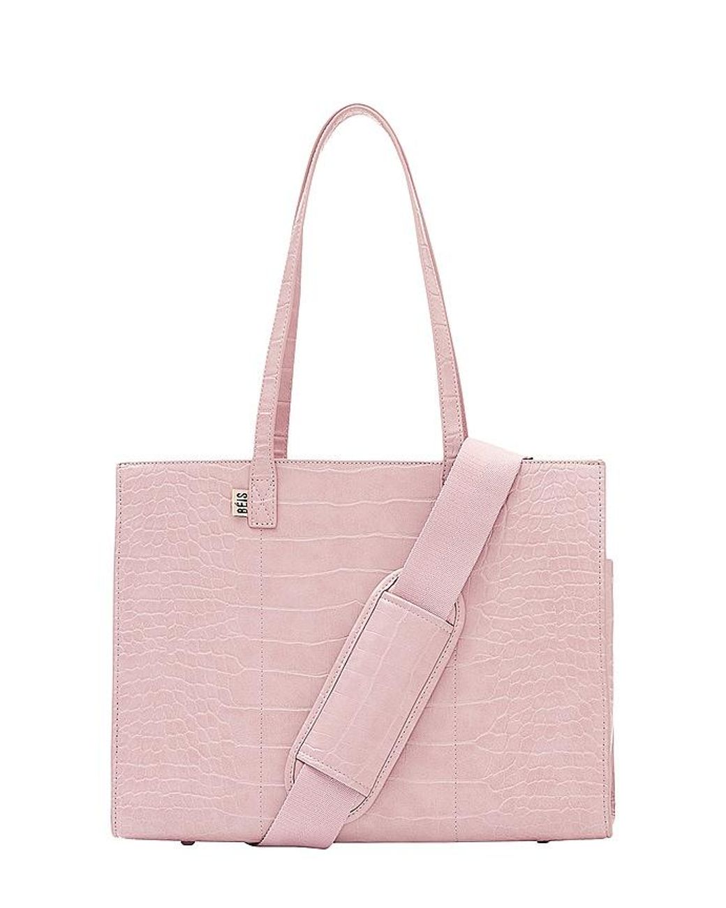 BEIS Croc Work Tote in Pink | Lyst