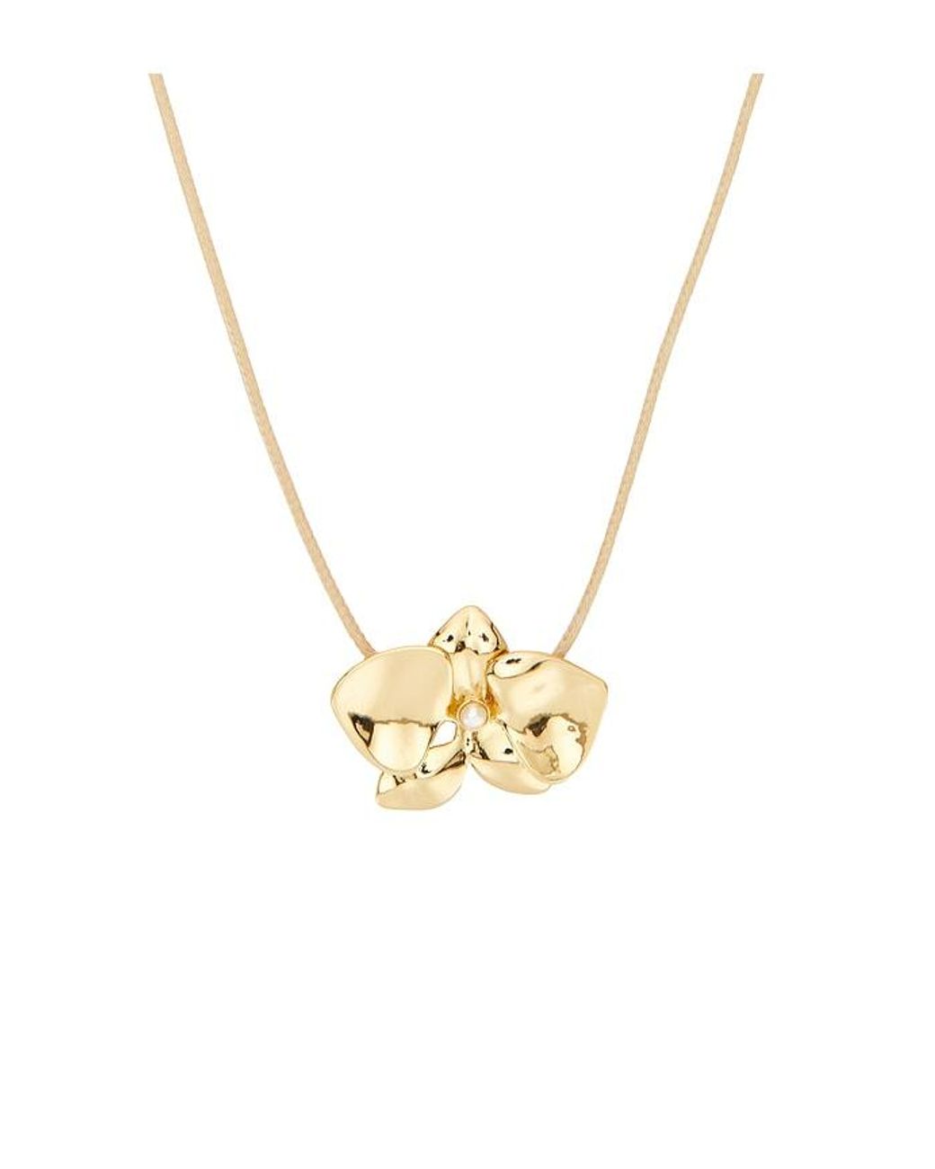 Ettika Natural Cord Flower Necklace in White | Lyst