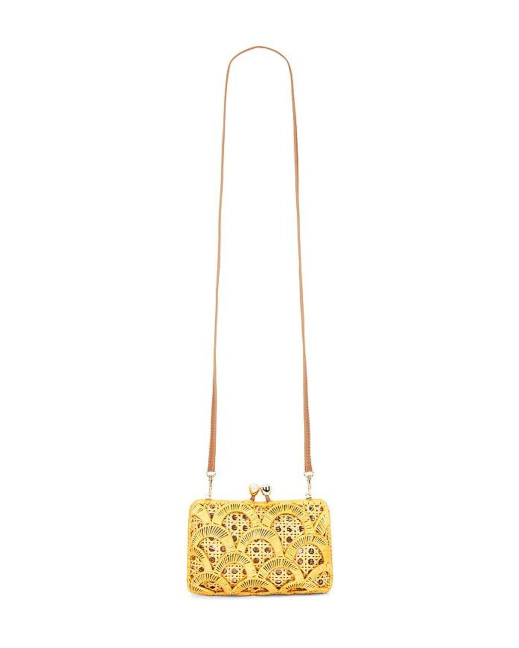 Serpui Charlotte Scales Wicker Clutch in White | Lyst
