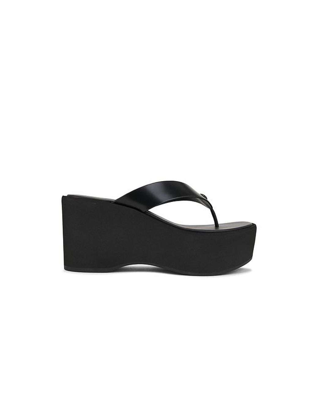 COACH Sculpted Platform Flip Flop in Black | Lyst
