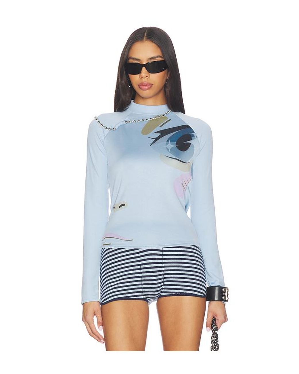 Lado Bokuchava Manga Turtleneck Top in Blue | Lyst UK