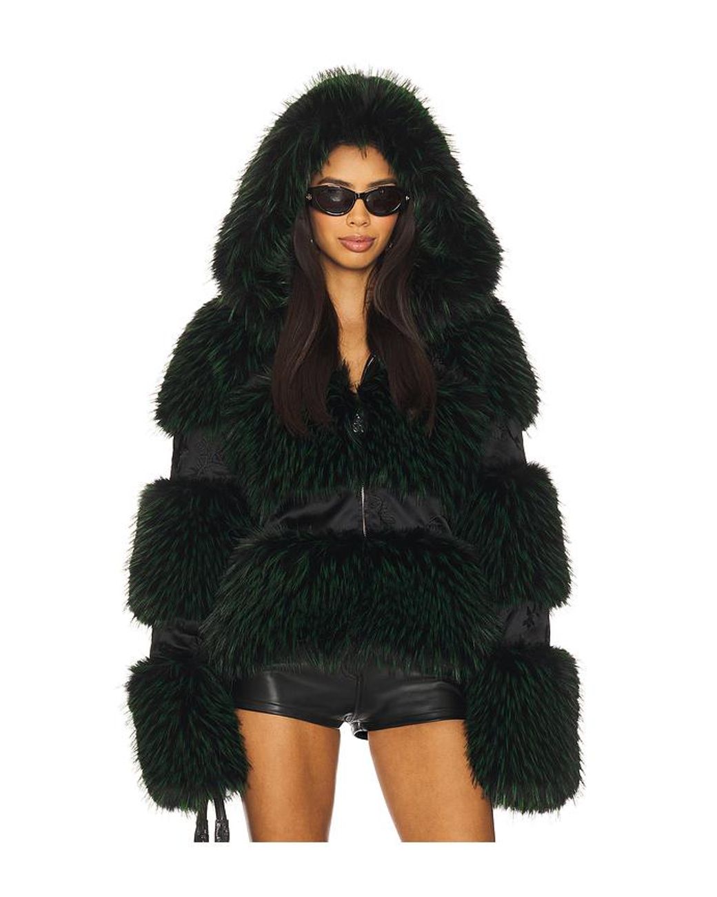 Kim Shui Memphy Faux Fur Coat in Black | Lyst UK