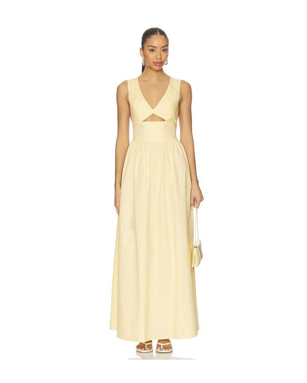 Susana Monaco Poplin Cross Back Dress in Natural | Lyst