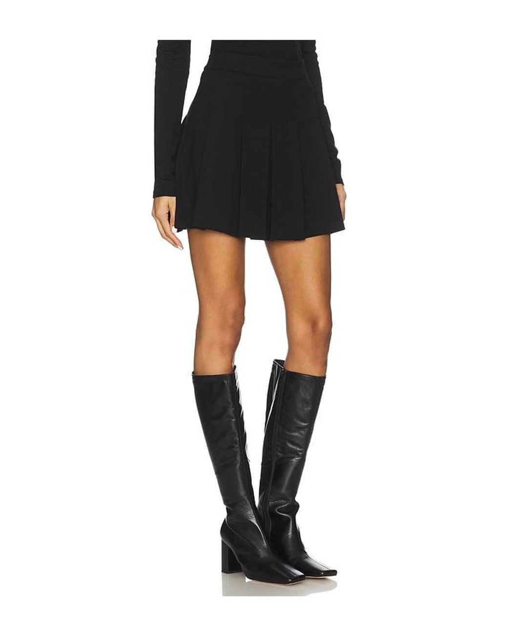 Susana Monaco Double Knit Pleated Skirt in Black | Lyst