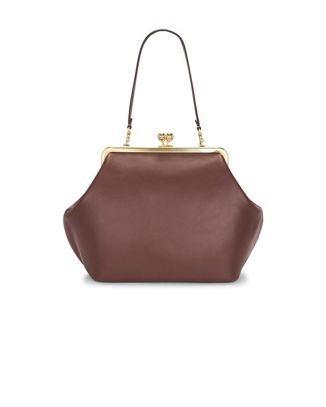 COACH Kisslock Frame Bag in Brown | Lyst