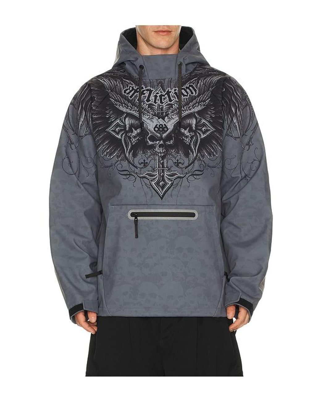 Affliction X 686 Waterproof Hooded Jacket in Gray for Men | Lyst