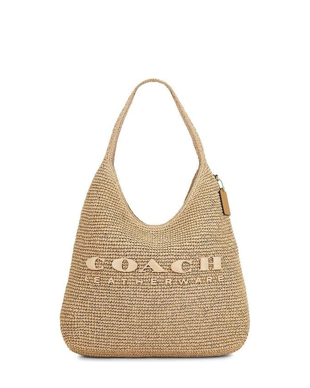 COACH Straw Brooklyn Shoulder 39 Bag in Natural | Lyst