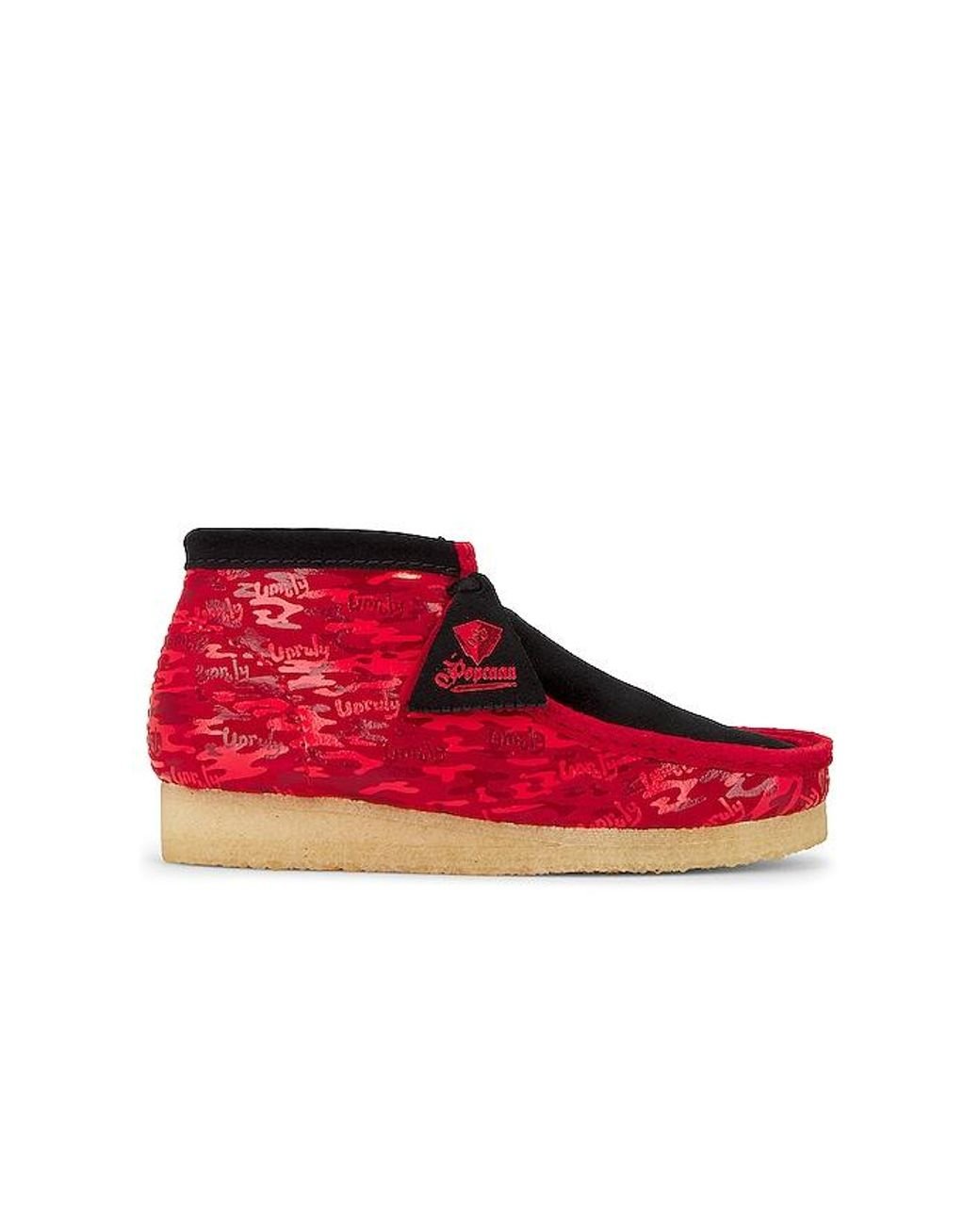 Clarks X Popcaan Wallabee Boot in Red for Men | Lyst Australia