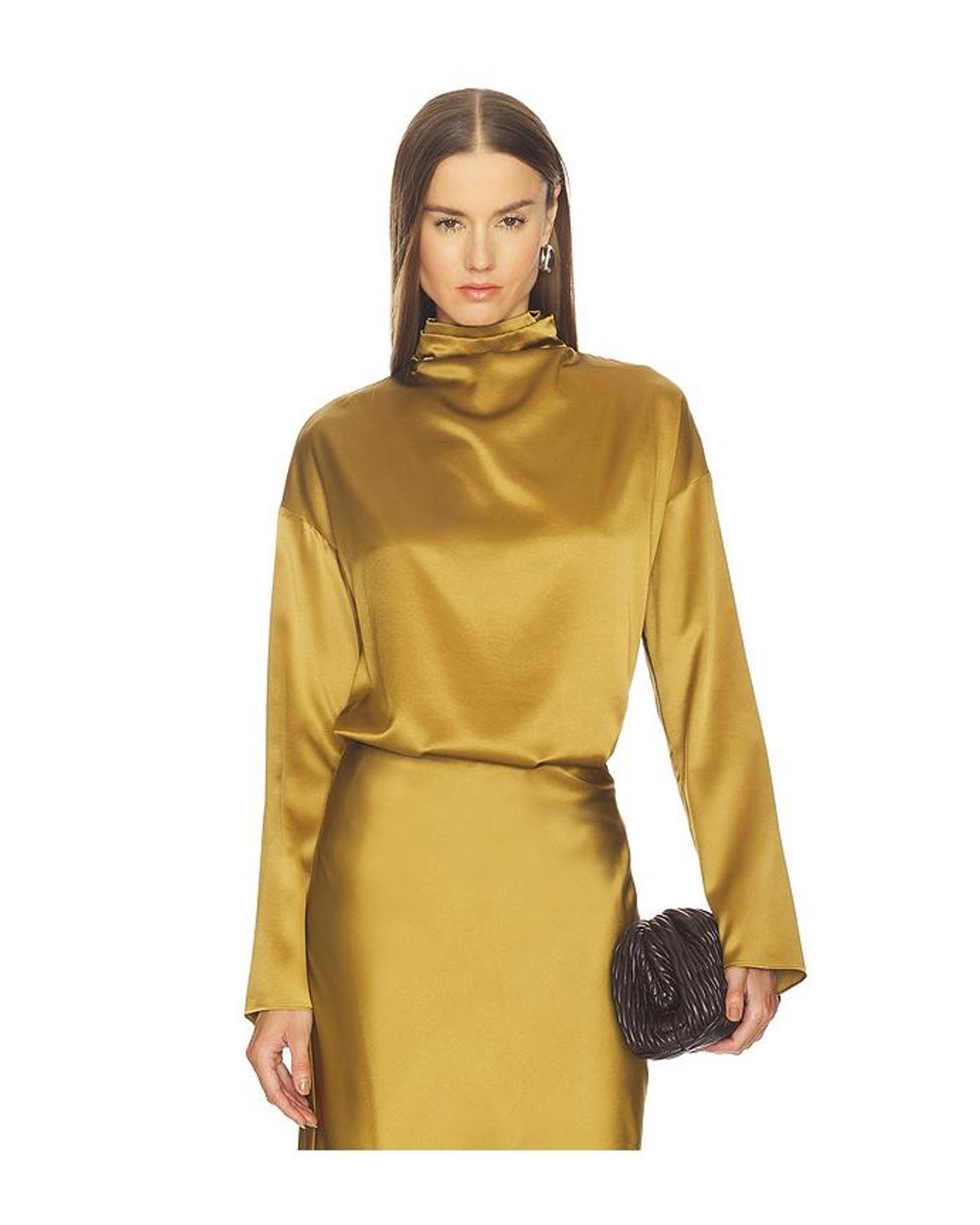 SRG Atlas Silk Top in Yellow | Lyst UK