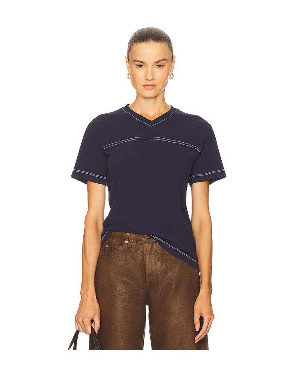 GRLFRND Football Tee in Blue | Lyst UK