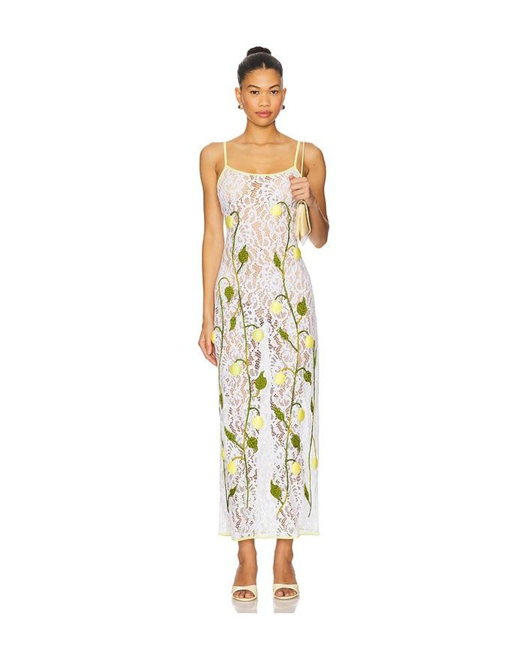 Leslie Amon Under The Lemon Tree Dress in White | Lyst