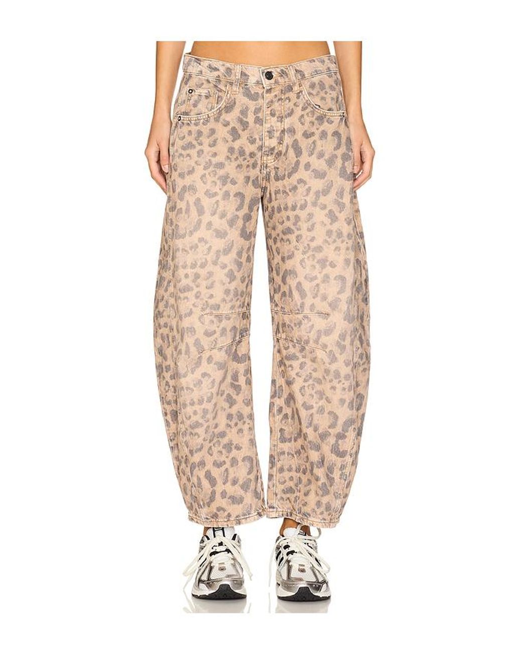 Free People X We The Free Good Luck Printed Mid Rise Barrel in Natural ...