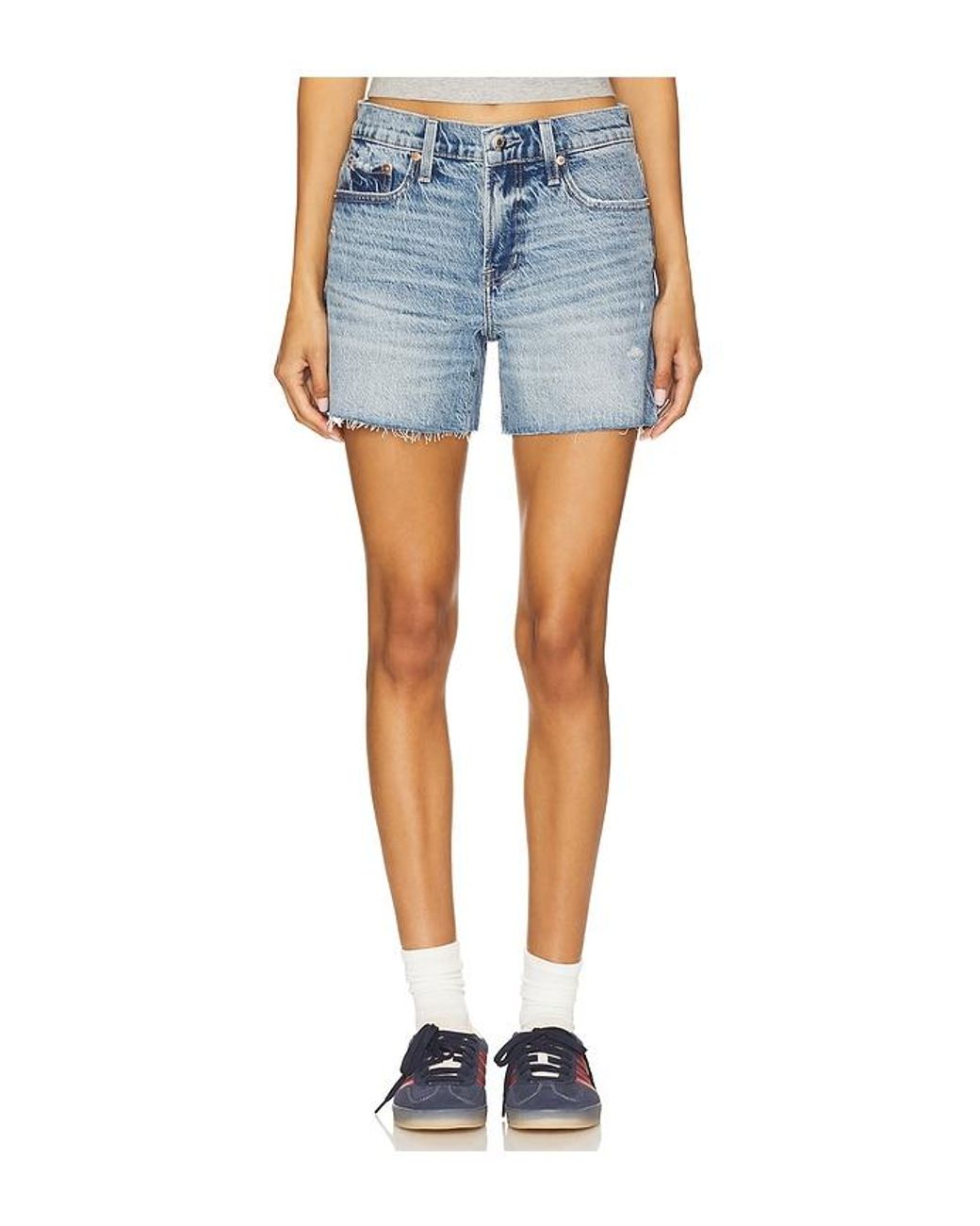 Pistola Kennedy Relaxed Mid Rise Cut Off Short Shorts in Blue | Lyst