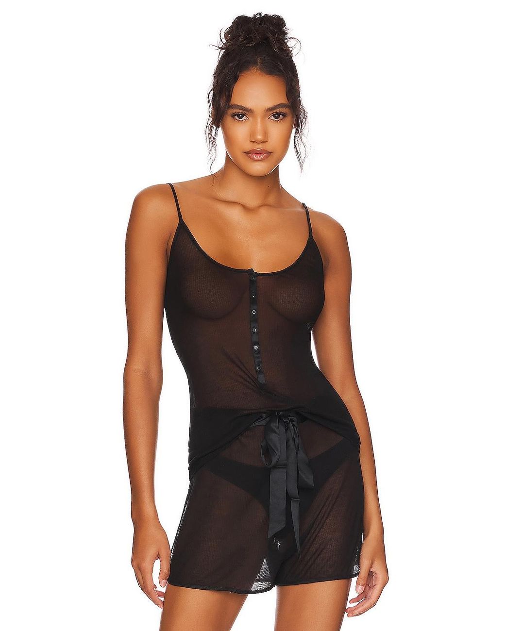Kiki De Montparnasse Ribbed Intime Cami In Black Lyst Uk