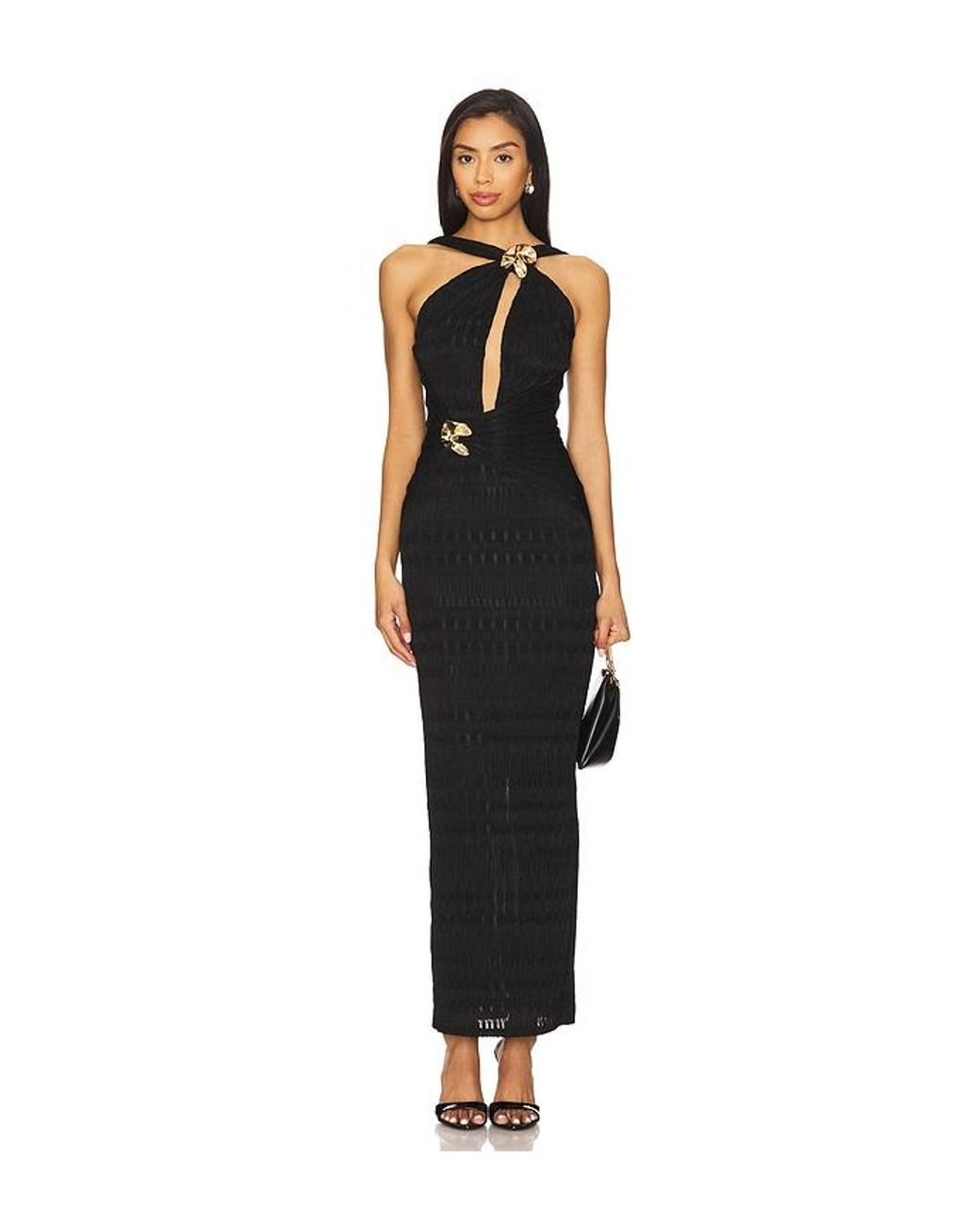 Michael Costello X Revolve X Revolve Madeline Midi Dress in Black | Lyst