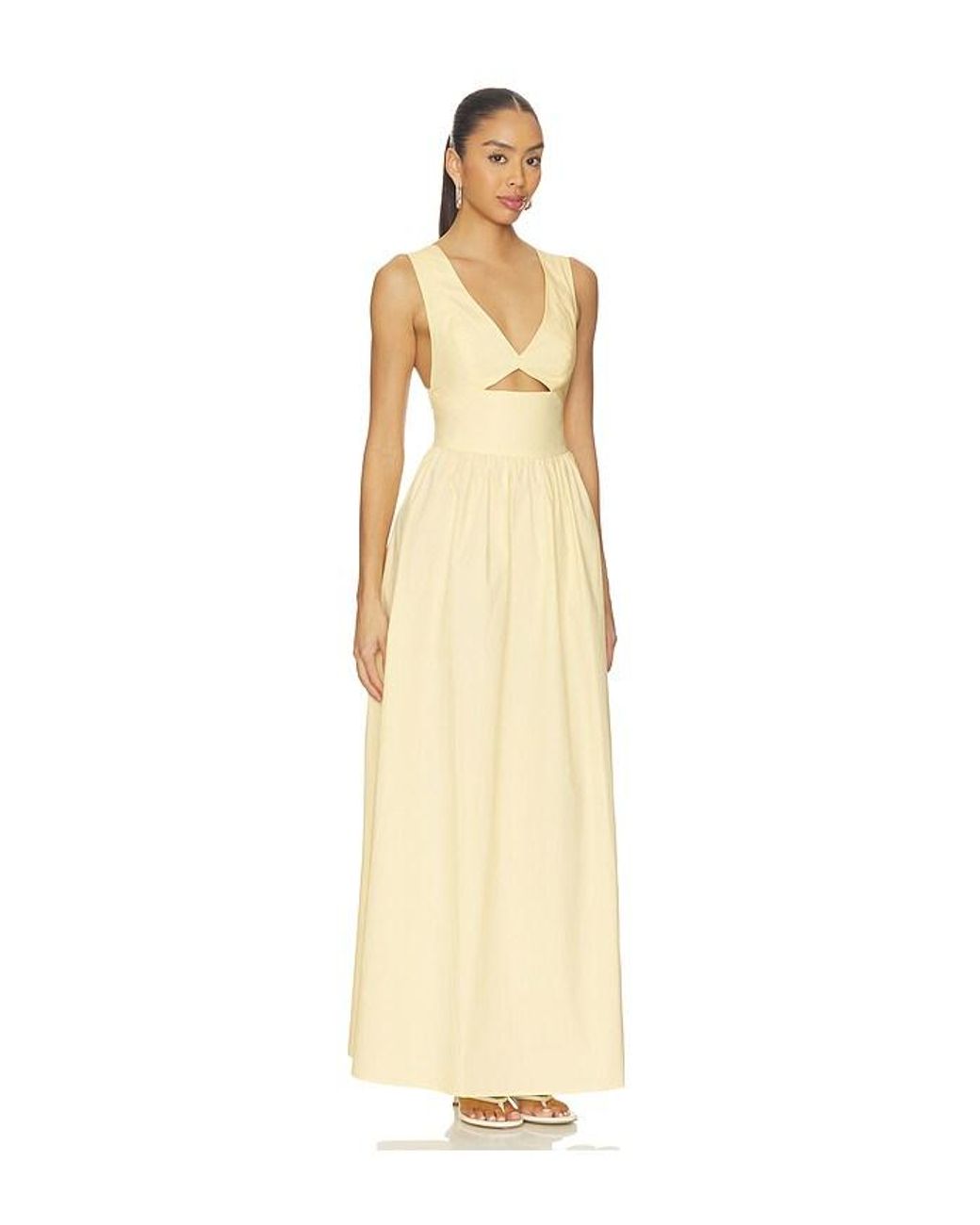 Susana Monaco Poplin Cross Back Dress in Natural | Lyst