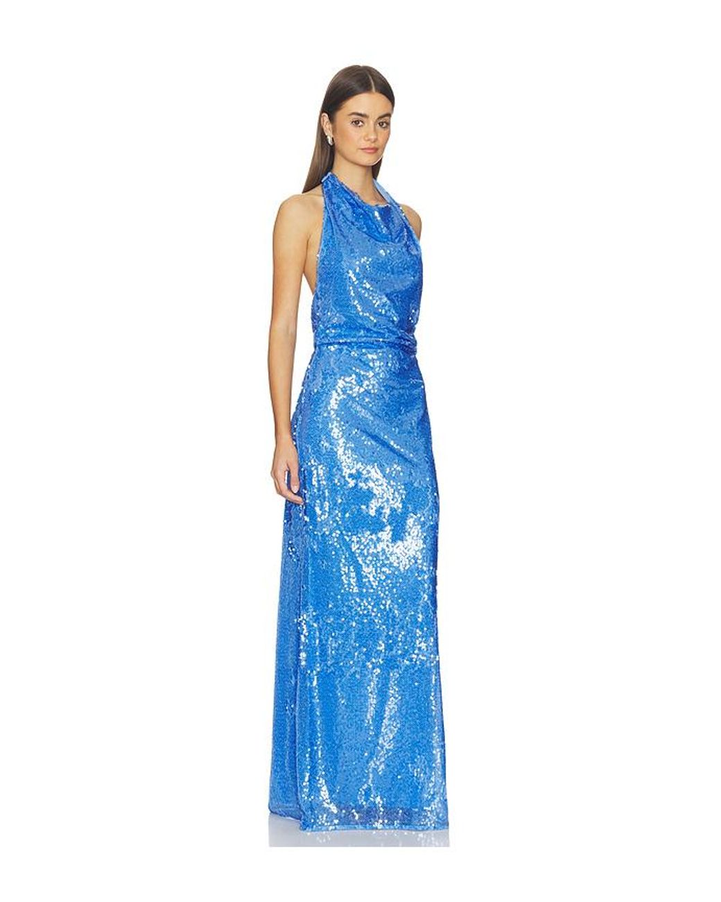 Jonathan Simkhai Reannon Draped Gown in Blue | Lyst UK