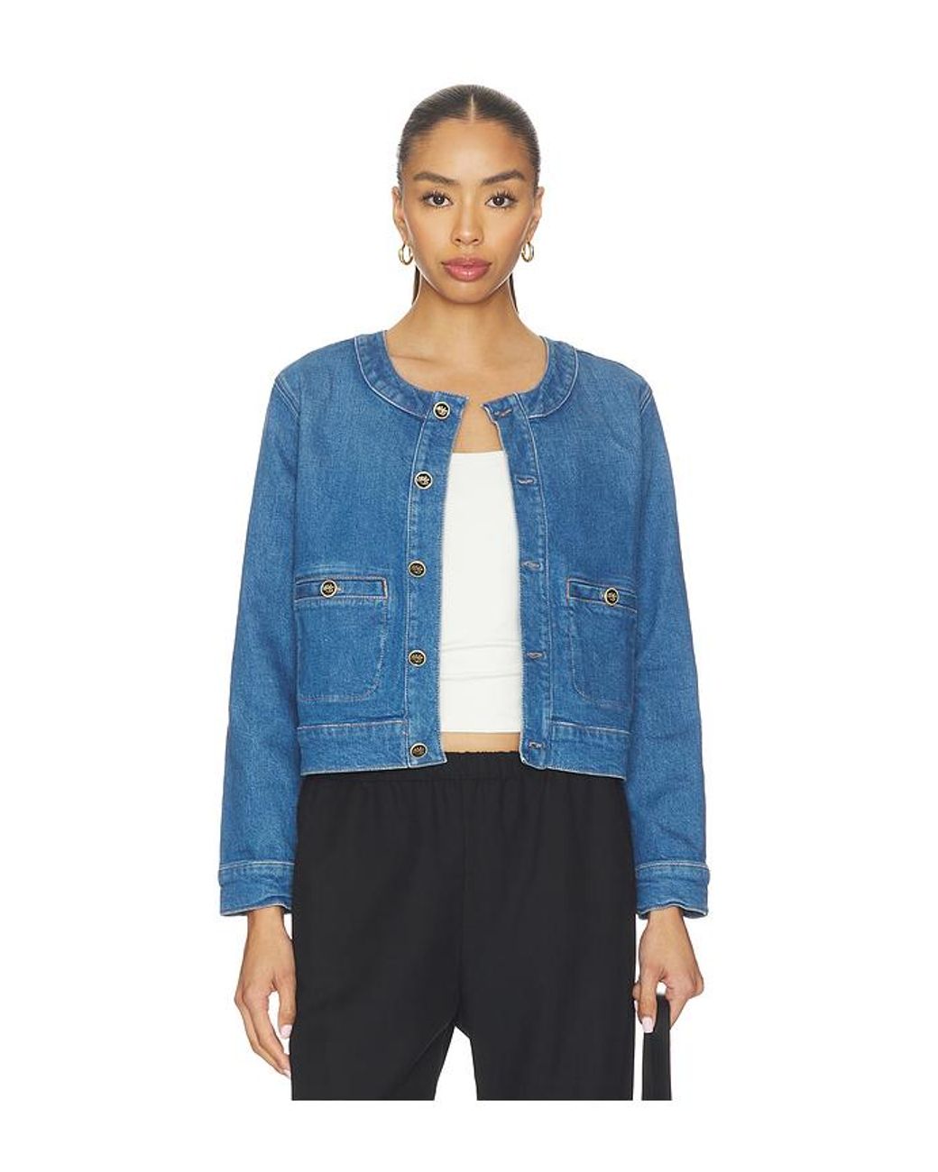 Mother The Stashed Picky Jacket in Blue | Lyst UK