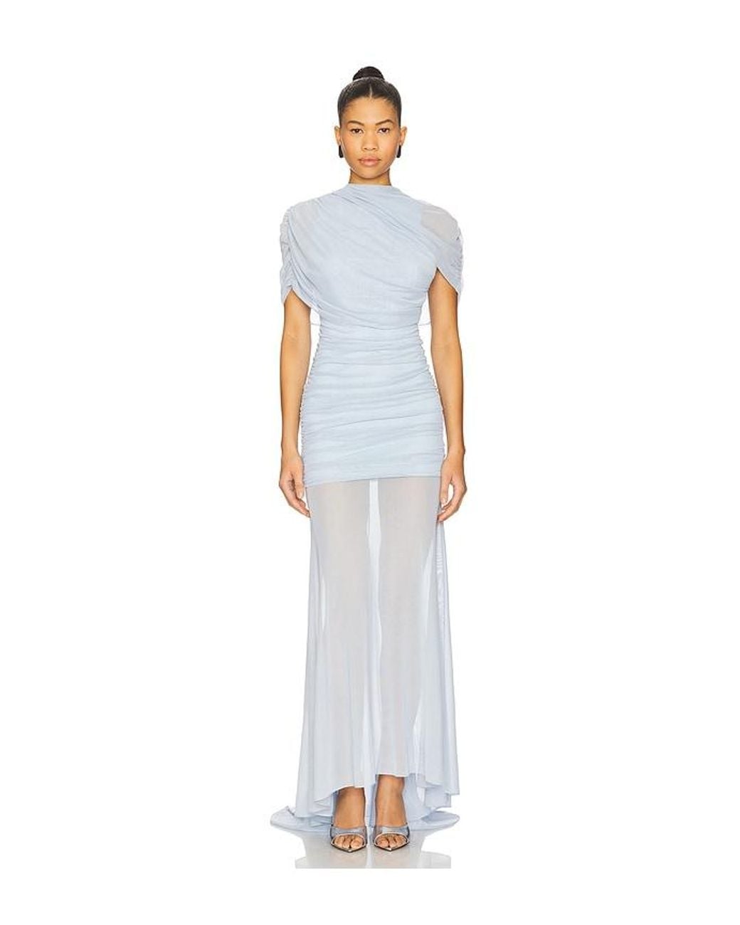Amanda Uprichard X Revolve Evianna Mesh Gown in White | Lyst