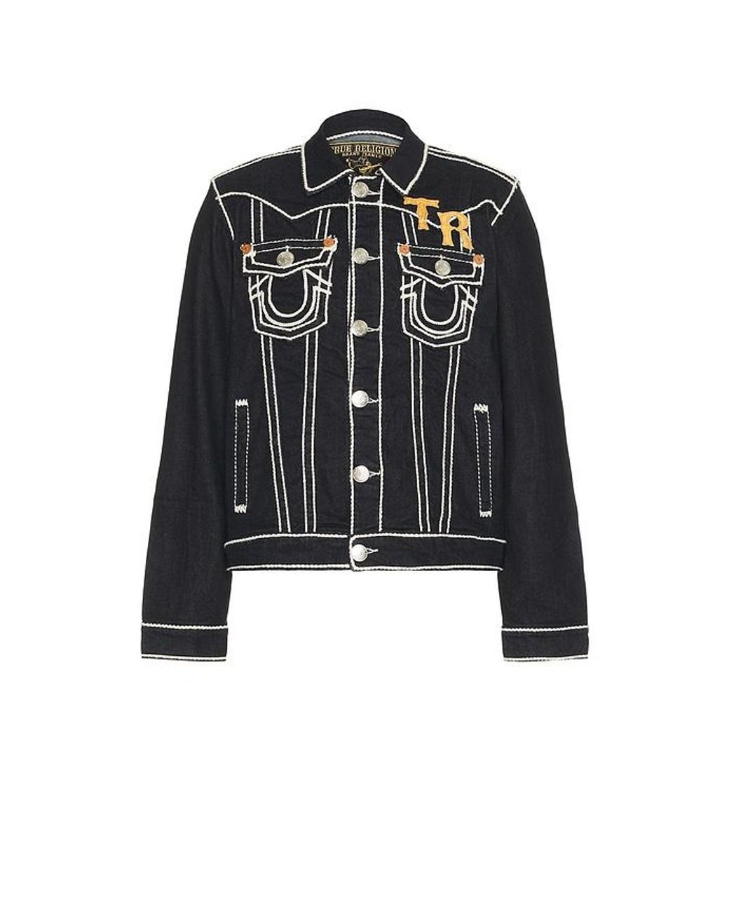 TRUE RELIGION Rope Stitch Western Jimmy Jacket in Black for Men | Lyst